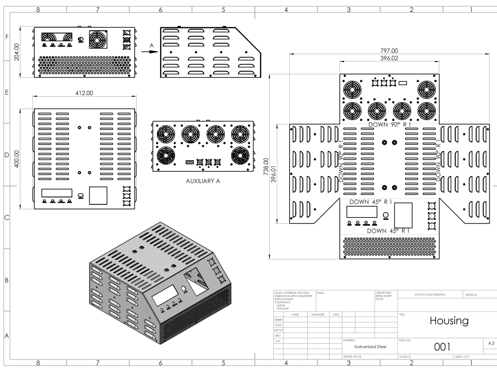A Dxf Dwg File For Laser Cutting Or A Drawing Of A Sheet Metal Part Upwork