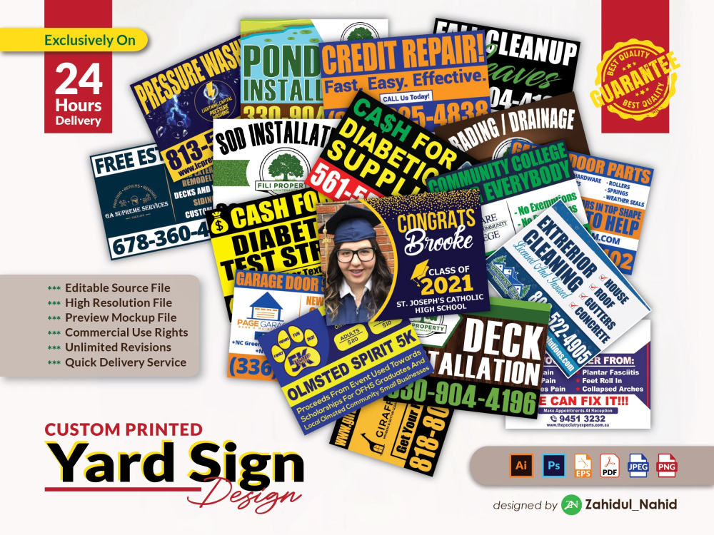 A custom printable yard sign, lawn sign, signage design | Upwork