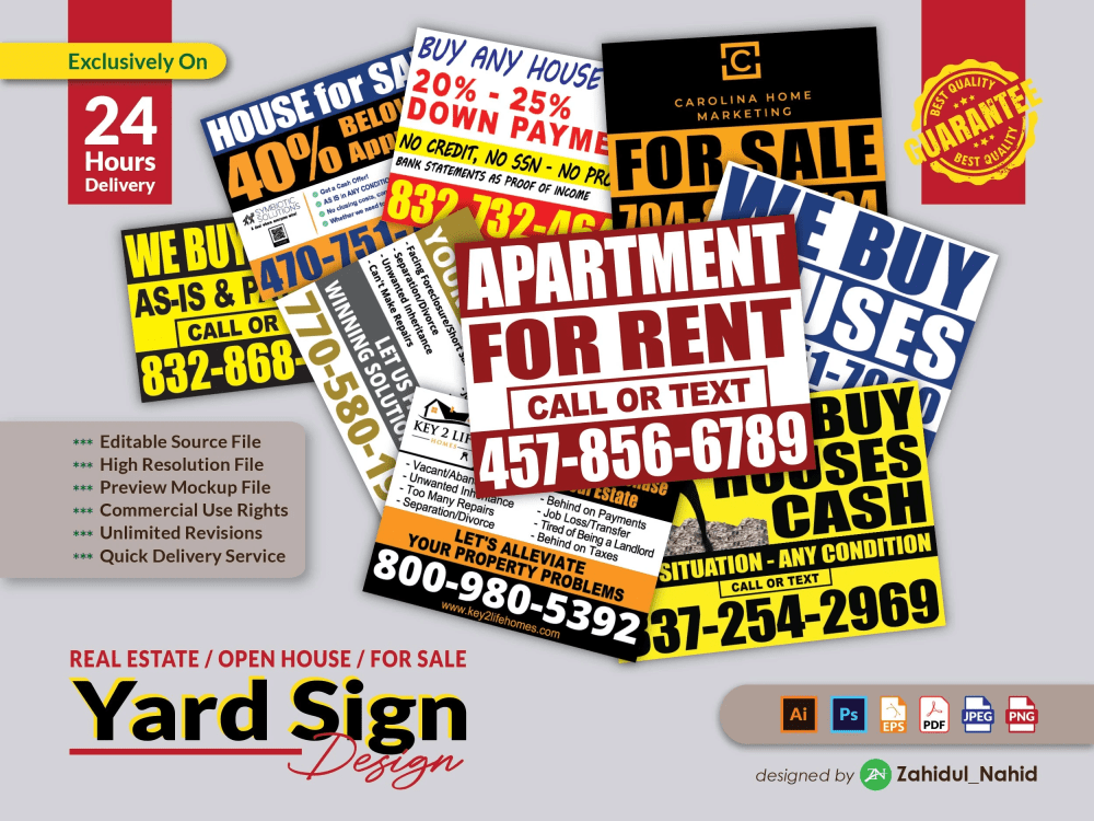 A custom printable yard sign, lawn sign, signage design | Upwork