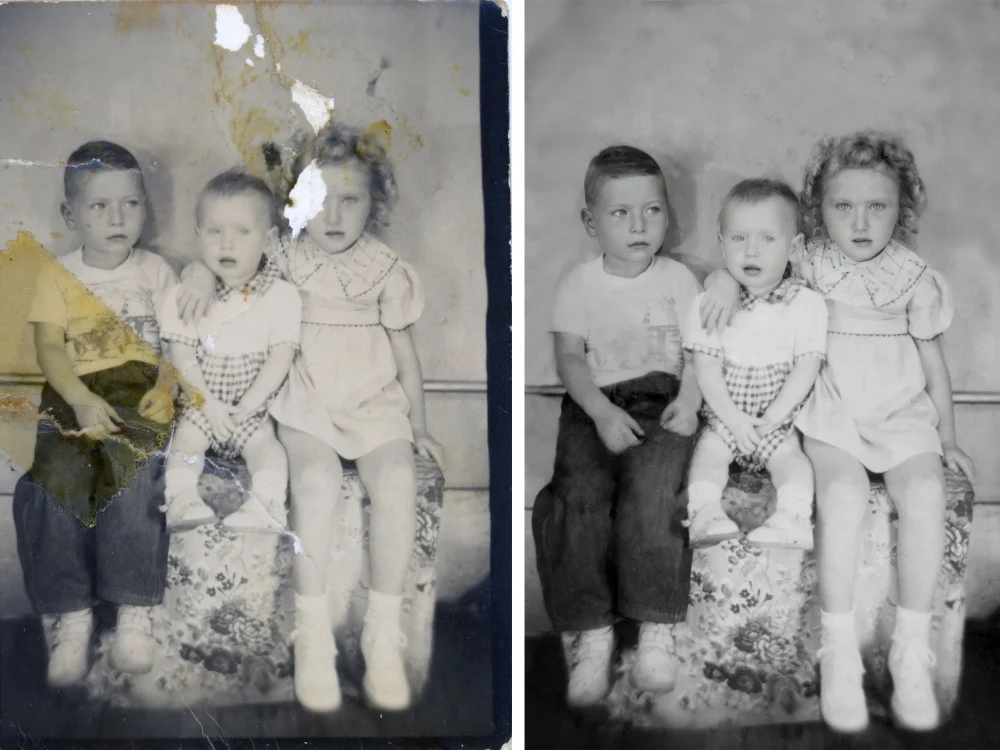 Old Photo Restoration, repair, fix the damaged image restore and ...