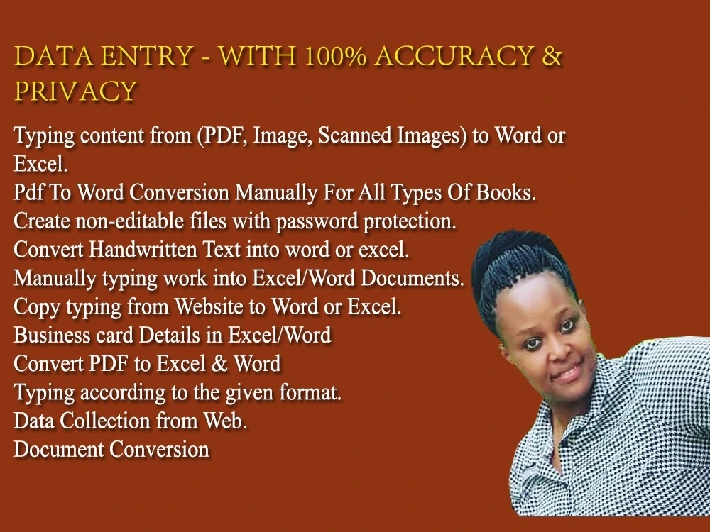 Manual typed work, converting PDF to Word or Excel and editing pdf ...