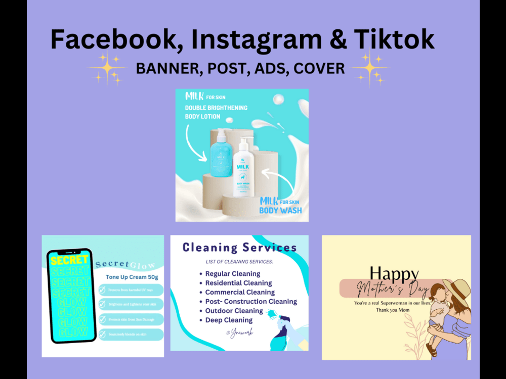 Social Media Design, Facebook, Instagram, Tiktok, Ads, Post, Banner ...