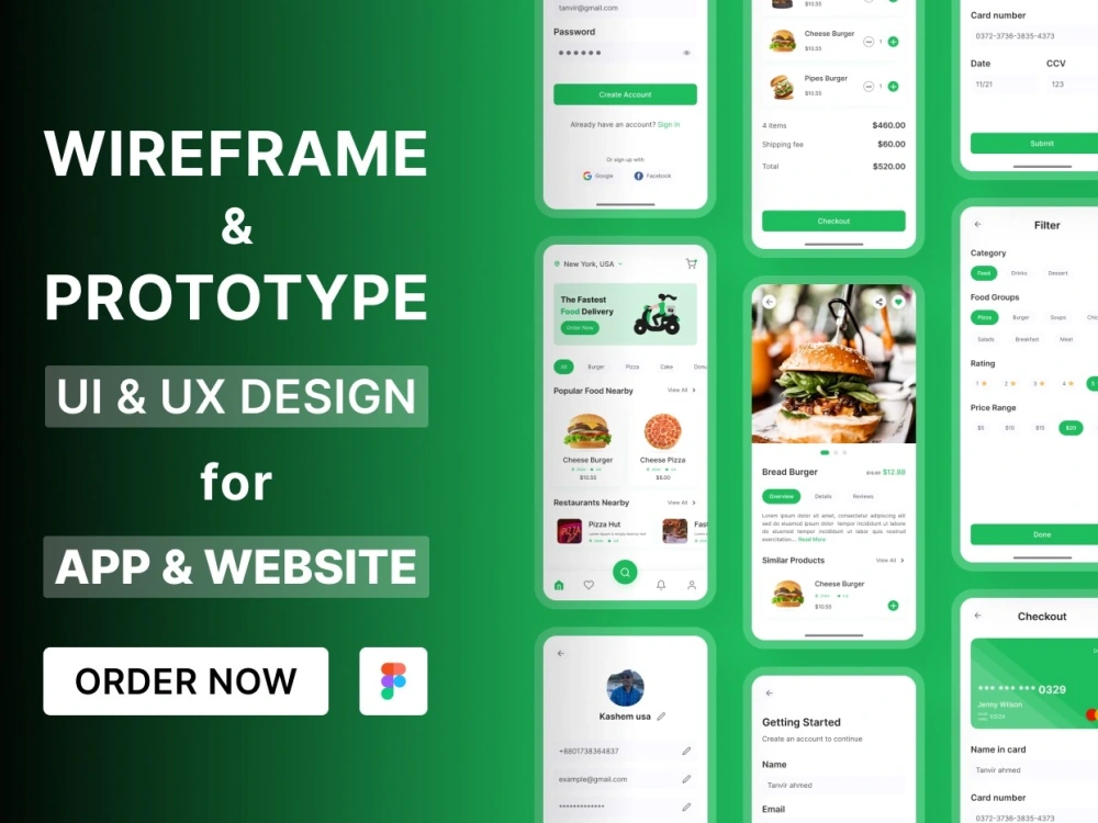 Wireframe design and Figma Prototype for Mobile App and Website Design ...