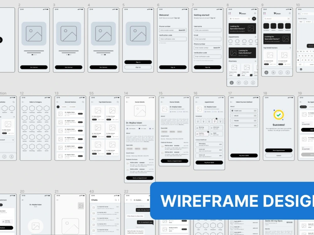 Wireframe design and Figma Prototype for Mobile App and Website Design ...