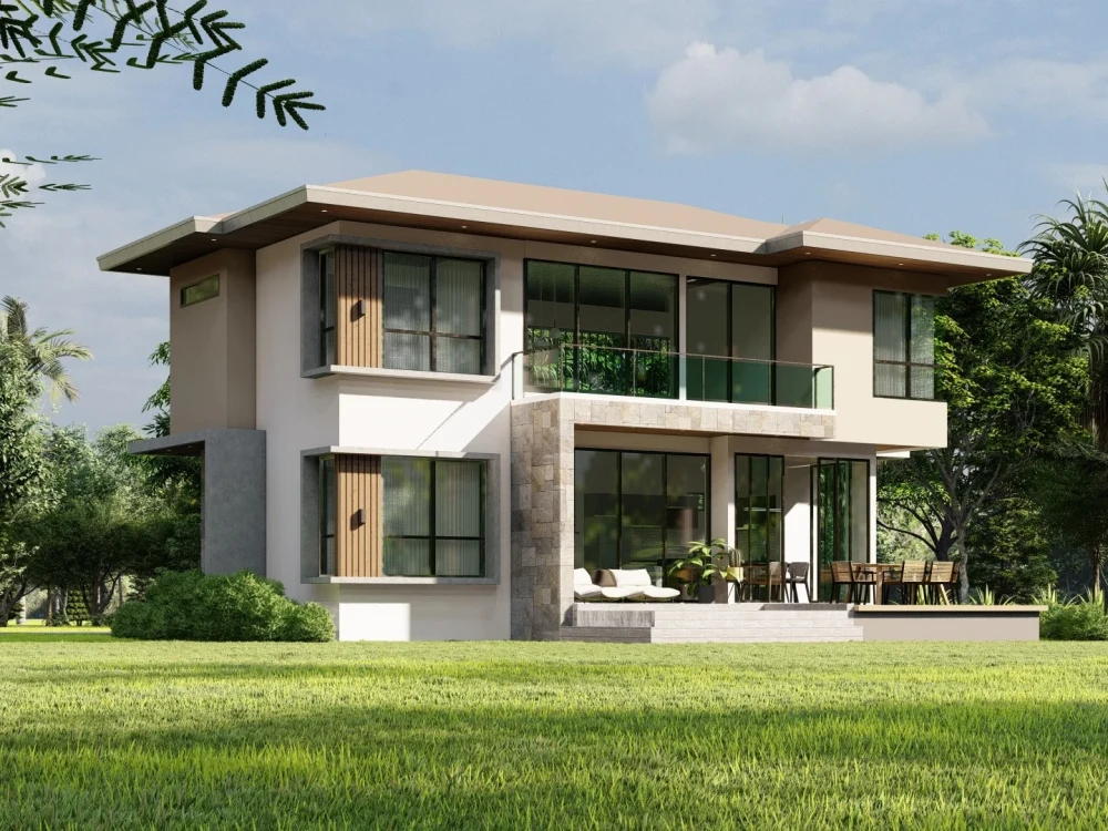 A realistic exterior perspective render of your house | Upwork