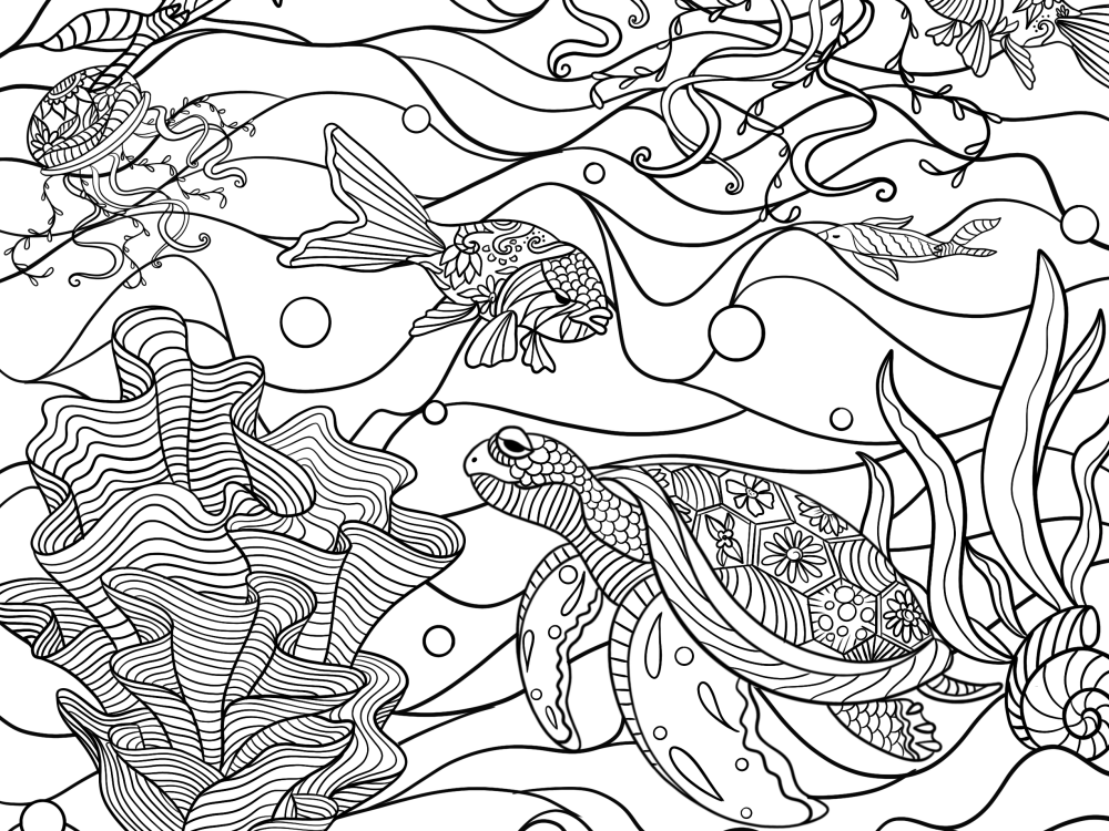 A unique detailed coloring book page illustration | Upwork
