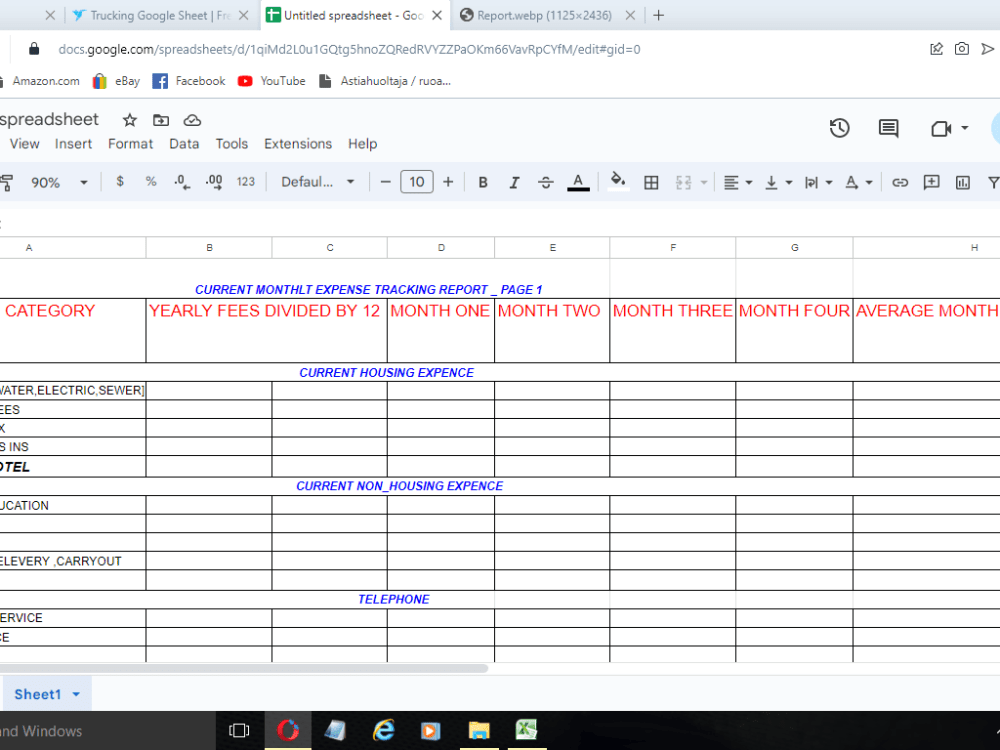 Excel format or google sheet format web research | Upwork