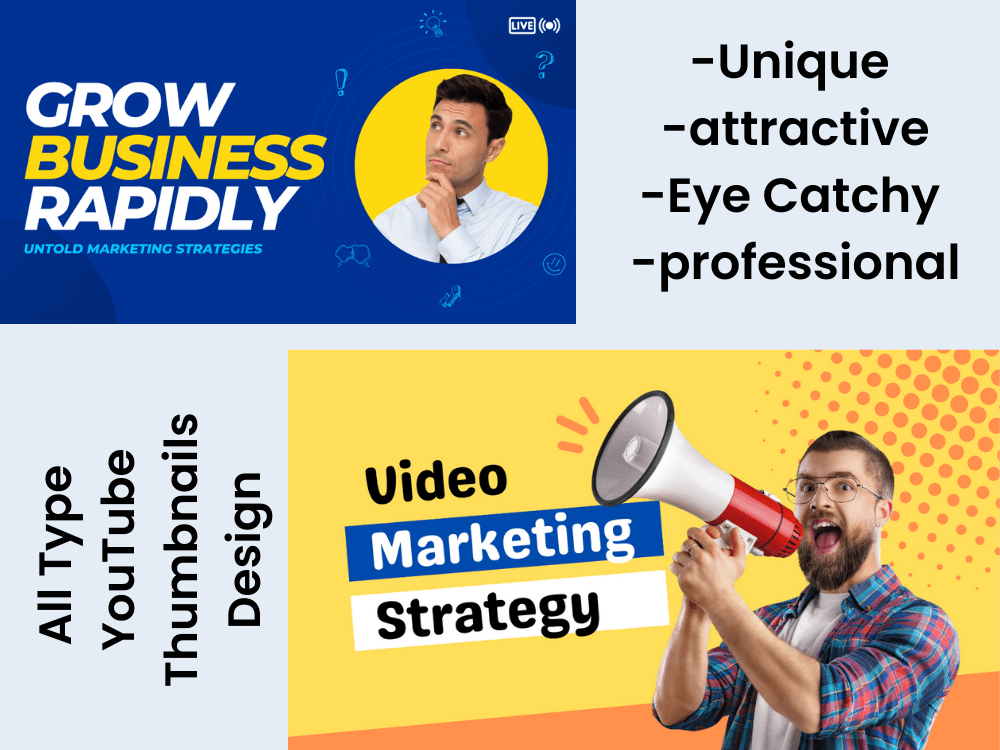 Unique, Attractive, Professional All types Youtube thumbnails Design ...