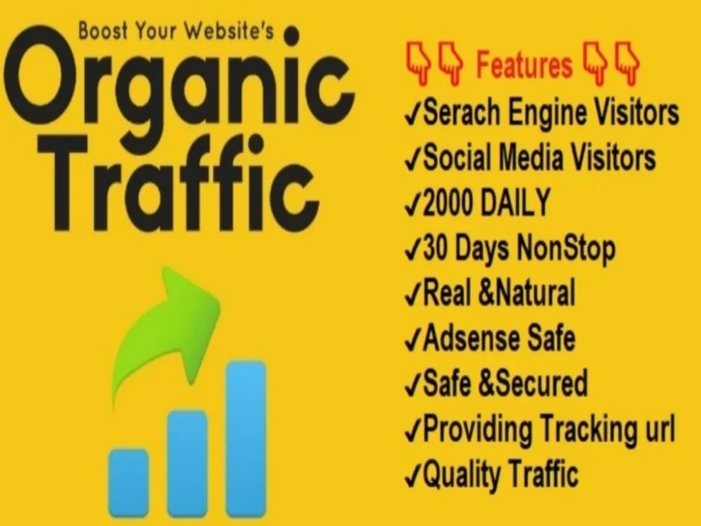 Organic traffic Daily 2000 from search engine and social media for 1 ...