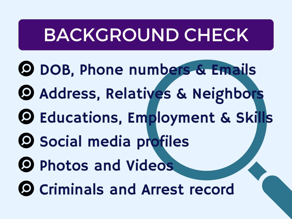 Comprehensive Background Checks report of any US people | Upwork