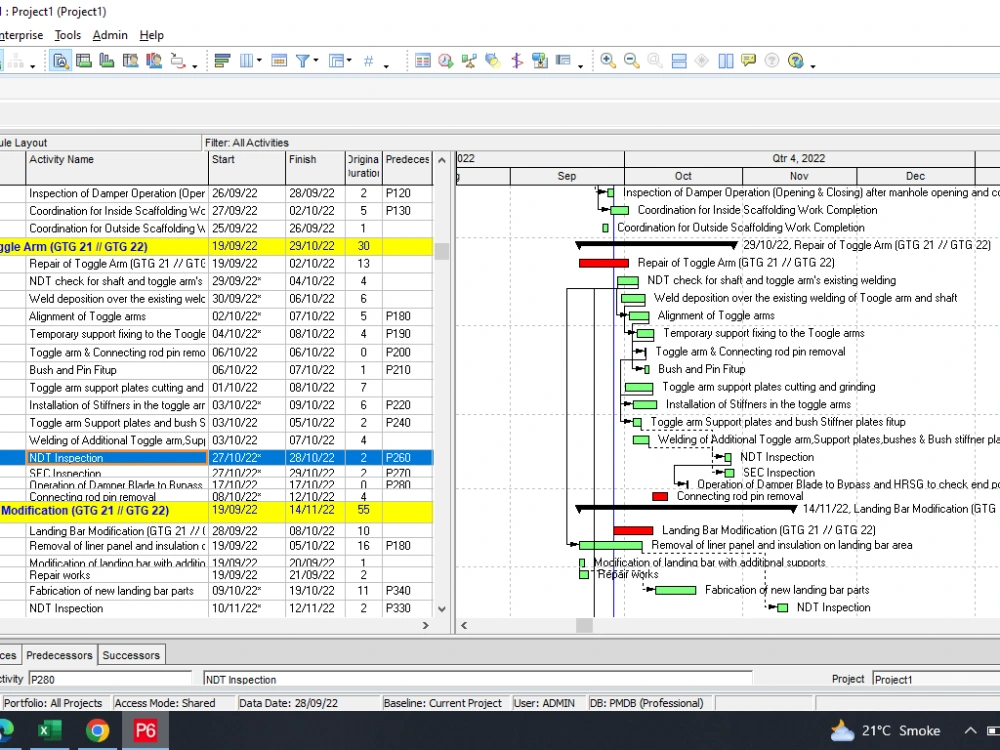 Gantt Chart, project schedule using MS Project and Primavera p6 | Upwork