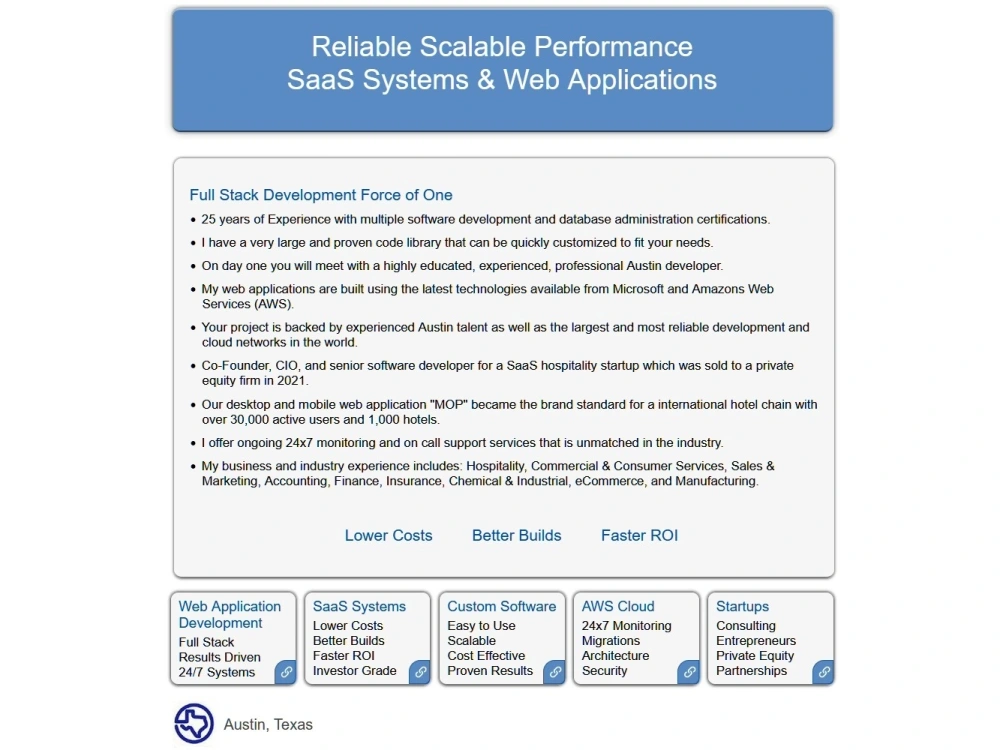 Sr. Full Stack Developer (C#, .NET, SQL DBA, SaaS, AWS, Azure) - Austin ...