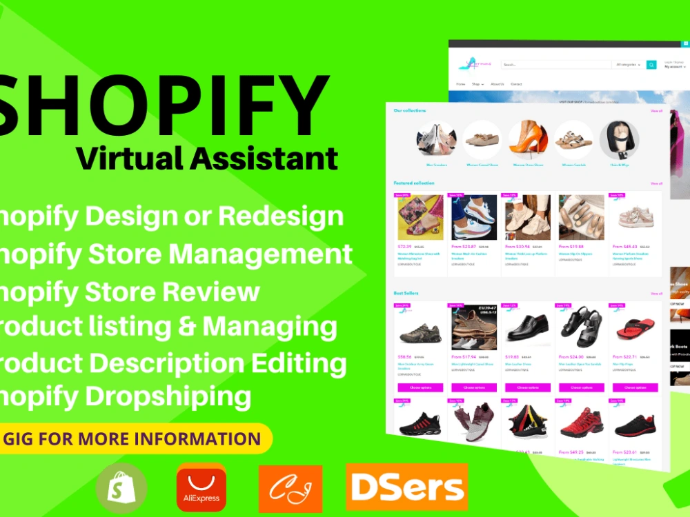 Be your Shopify virtual assistant, Shopify store manager, design ...