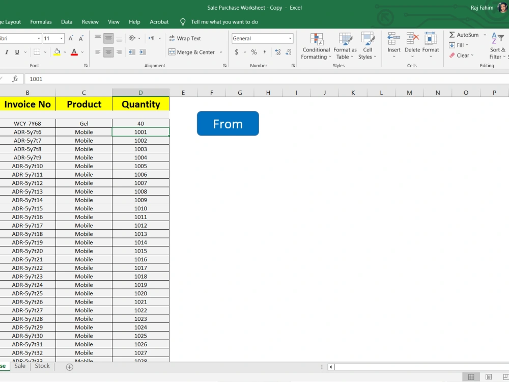 Automated sales and purchase Data Entry Worksheet | Upwork