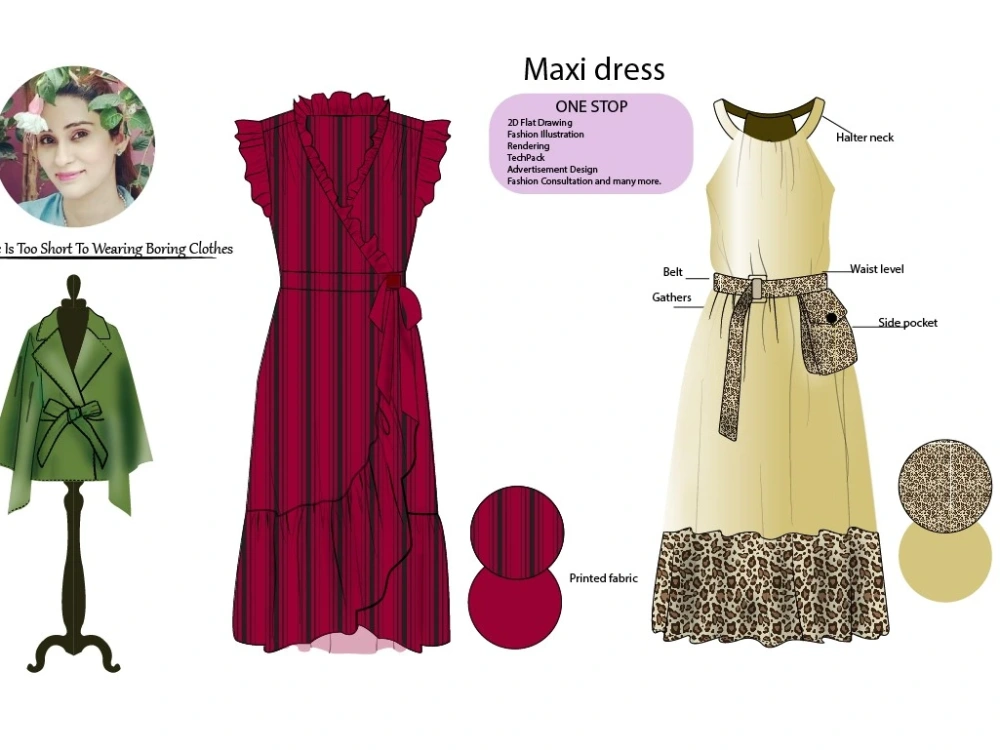 Technical fashion illustration tech pack and flat vector sketches | Upwork