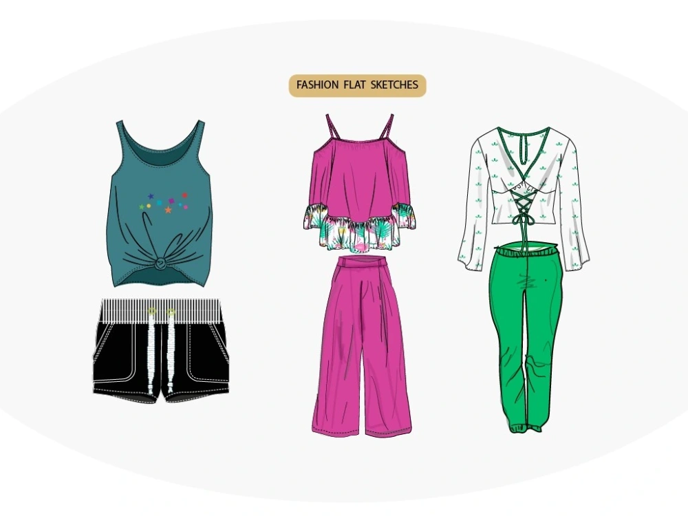 Technical fashion illustration tech pack and flat vector sketches | Upwork