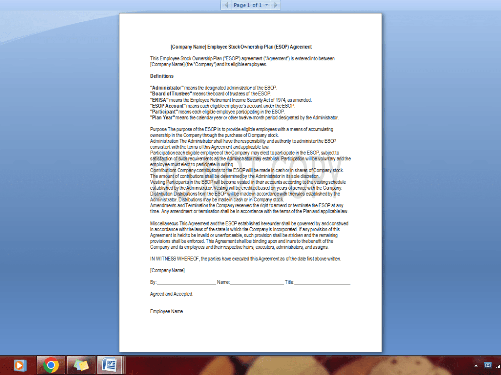 Professional ESOP agreement made which will help you retain top talent ...