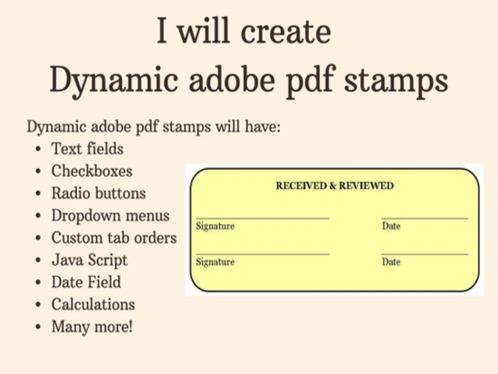 A dynamic pdf stamp using javascript | Upwork