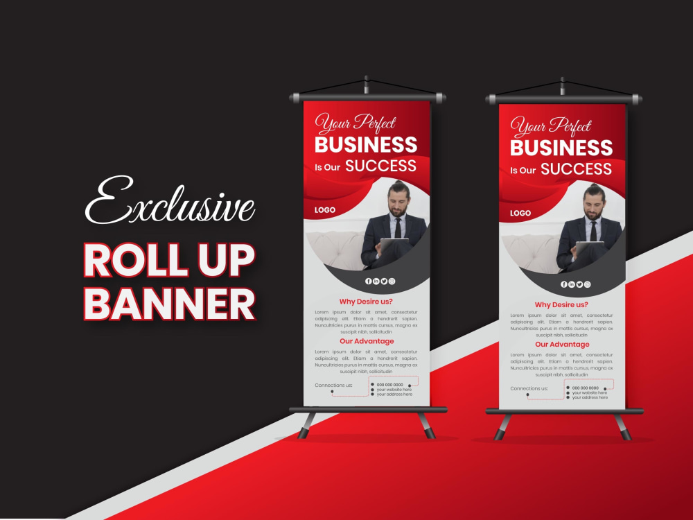 A roll up signage banner ads or business retractable banner | Upwork