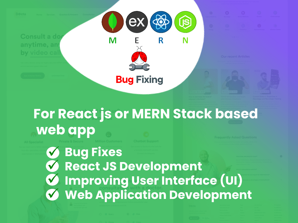 Development, fixing bugs and improving UI of React js web application | Upwork