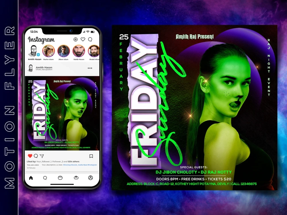 A motion graphics for event flyers, party flyer, business flyer | Upwork