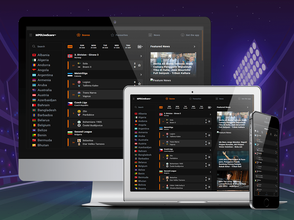 A Football Soccer Live Score Website, Sports Live Score Website With ...