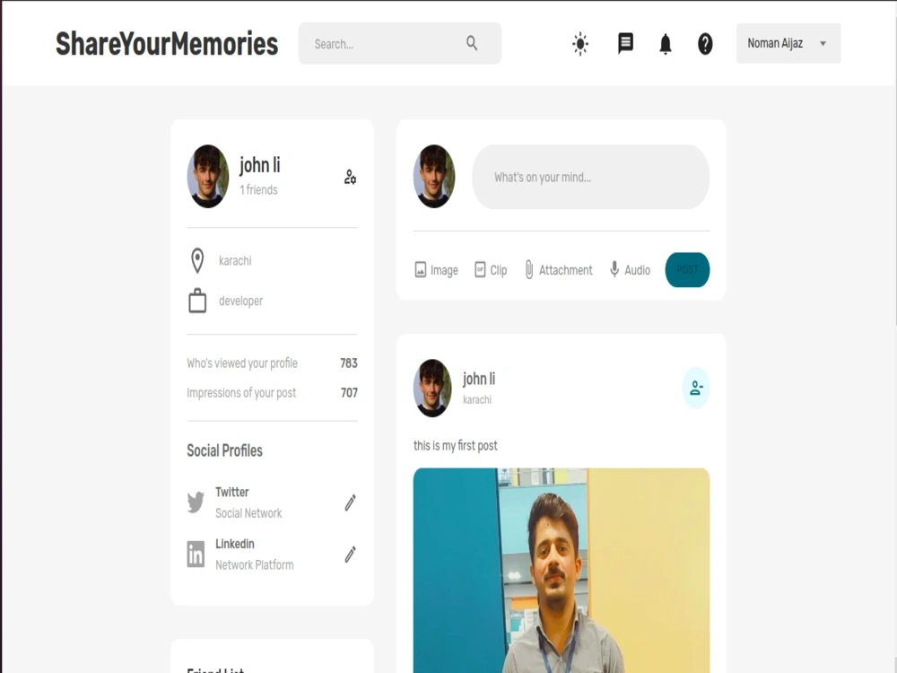 ShareYourMemories - Secure MERN Stack Social Media App | Upwork
