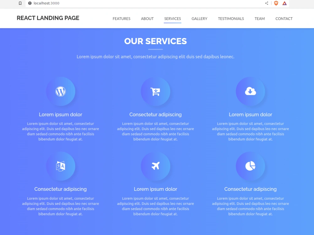 A fantastic and beautifully designed Home page build in React | Upwork