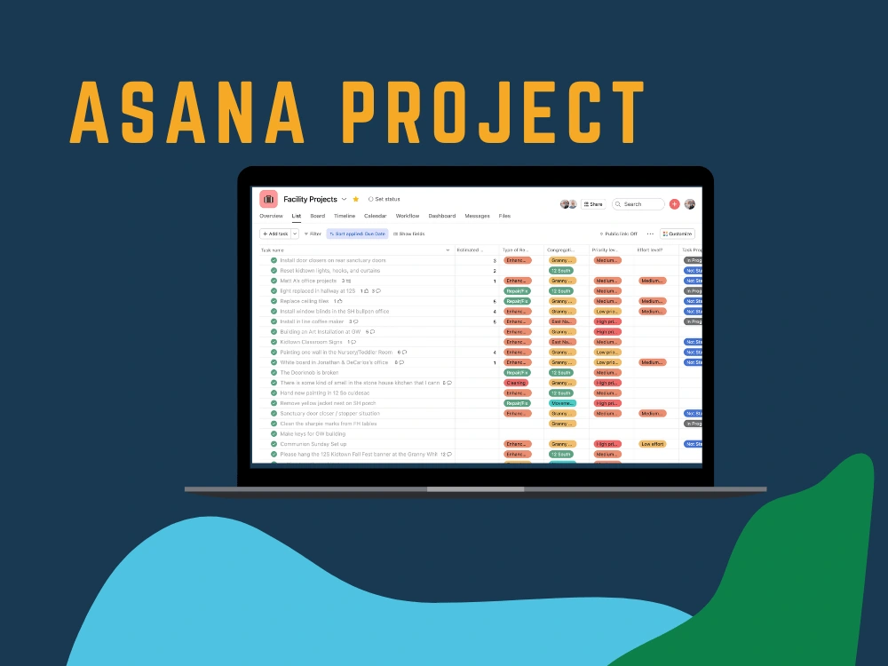 The Asana project management system setup and ready for use in your ...
