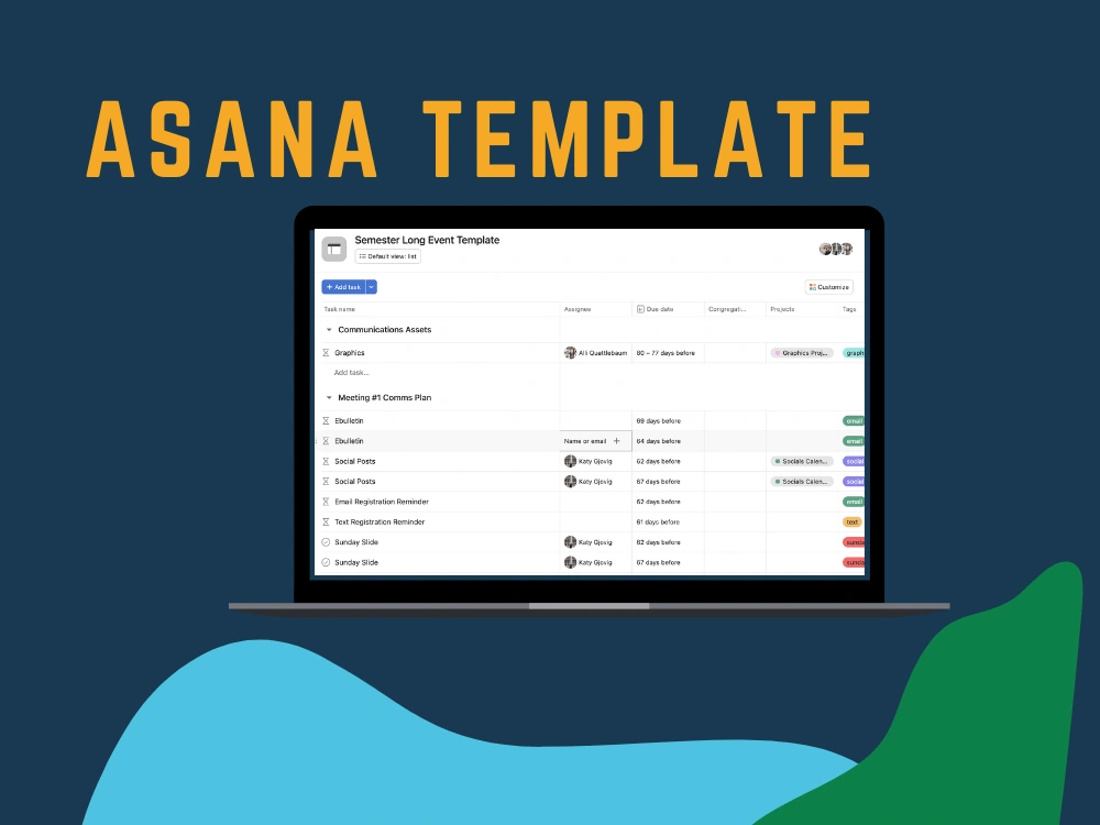 The Asana project management system setup and ready for use in your ...