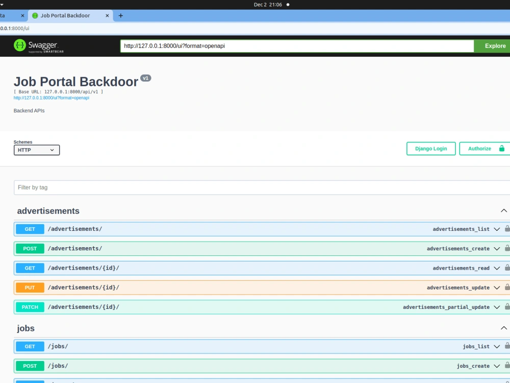 Python Django React Javascript Application Upwork