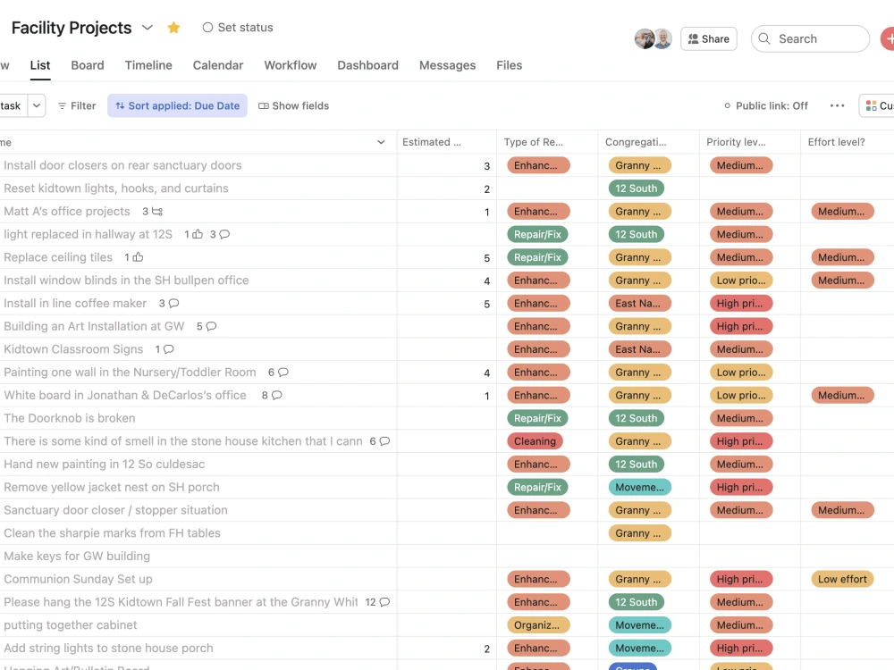 The Asana project management system setup and ready for use in your ...