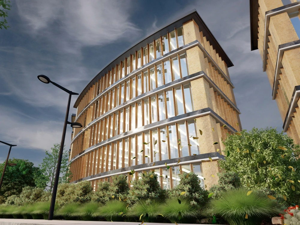 An architectural exterior rendering or 3d modeling by Revit Rhino ...