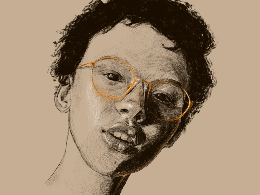 Monochromatic realistic digital portrait | Upwork