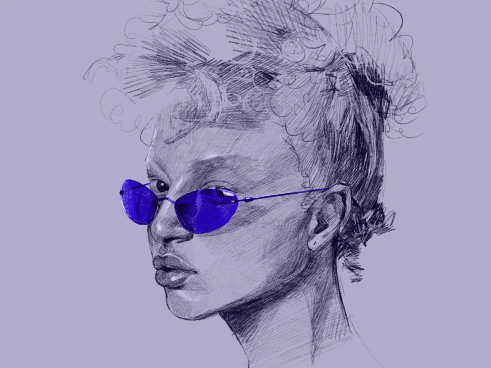 Monochromatic realistic digital portrait | Upwork