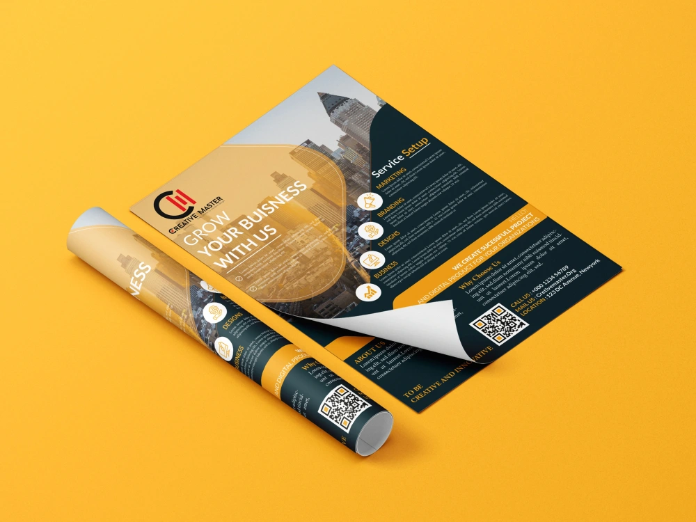 Creative advertising material design, advert cool flyer poster digital ...