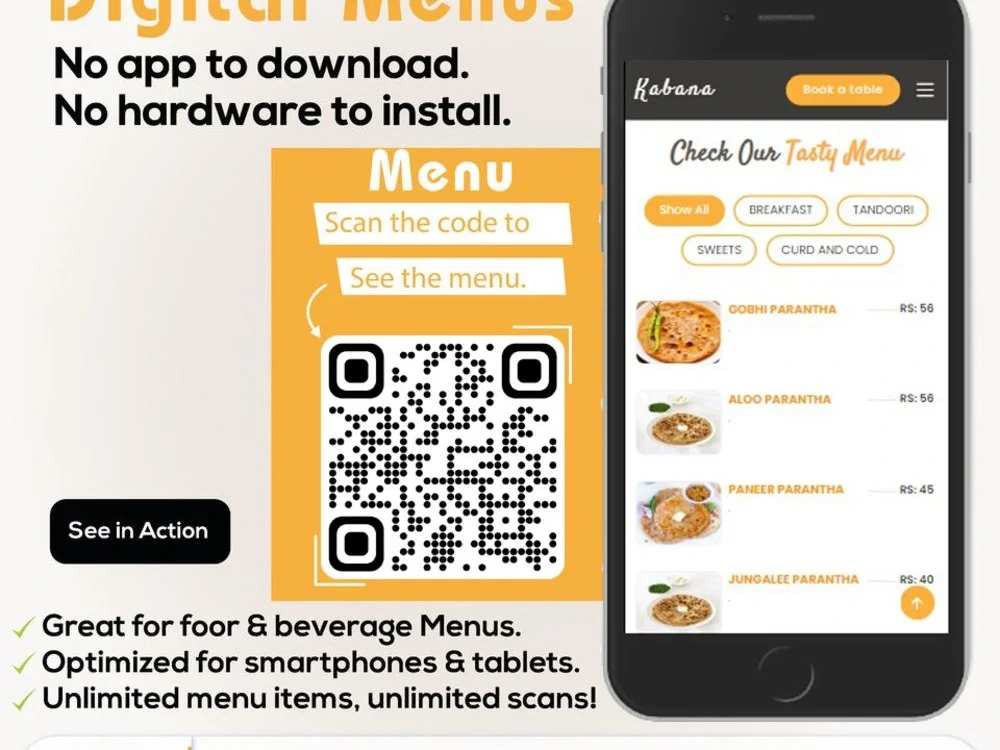 Beautiful QR code menu | digital menu for restaurants or cafes | Upwork