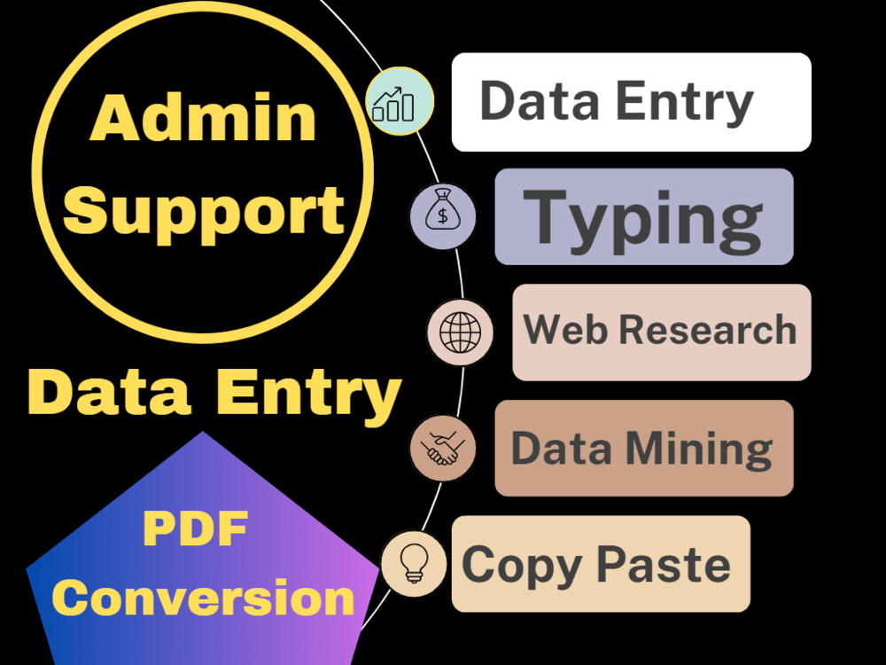 Data Entry, Web Research, Typing, Data Mining, Copy Paste, PDF Conversion | Upwork