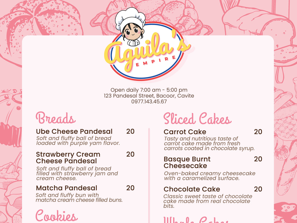 A visually-appealing menu design/layout for your food business | Upwork