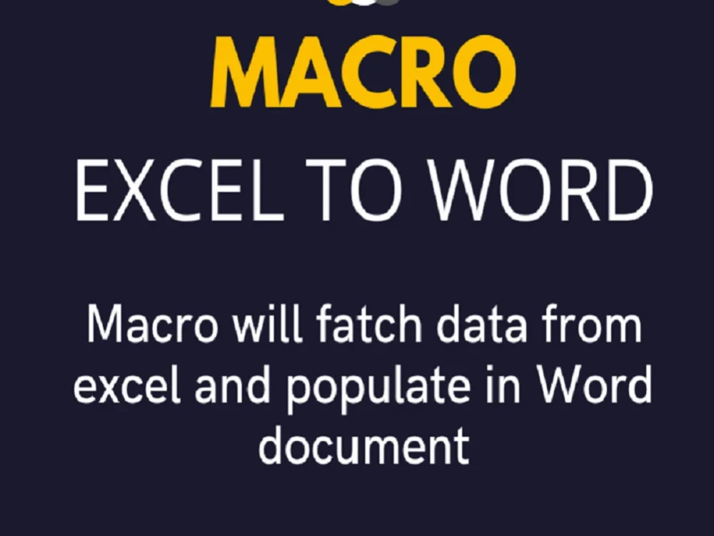 Script/Macro to populate Excel data in a Word template | Upwork