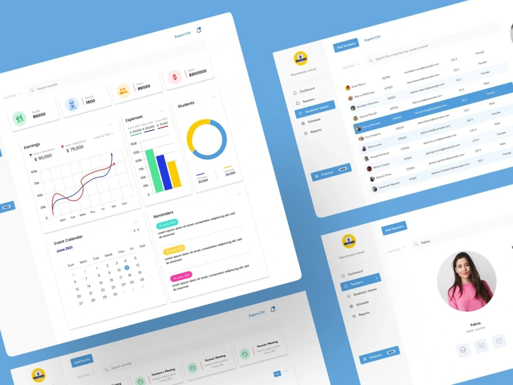 Clean and professional web app, SAAS app, Dashboard design | Upwork