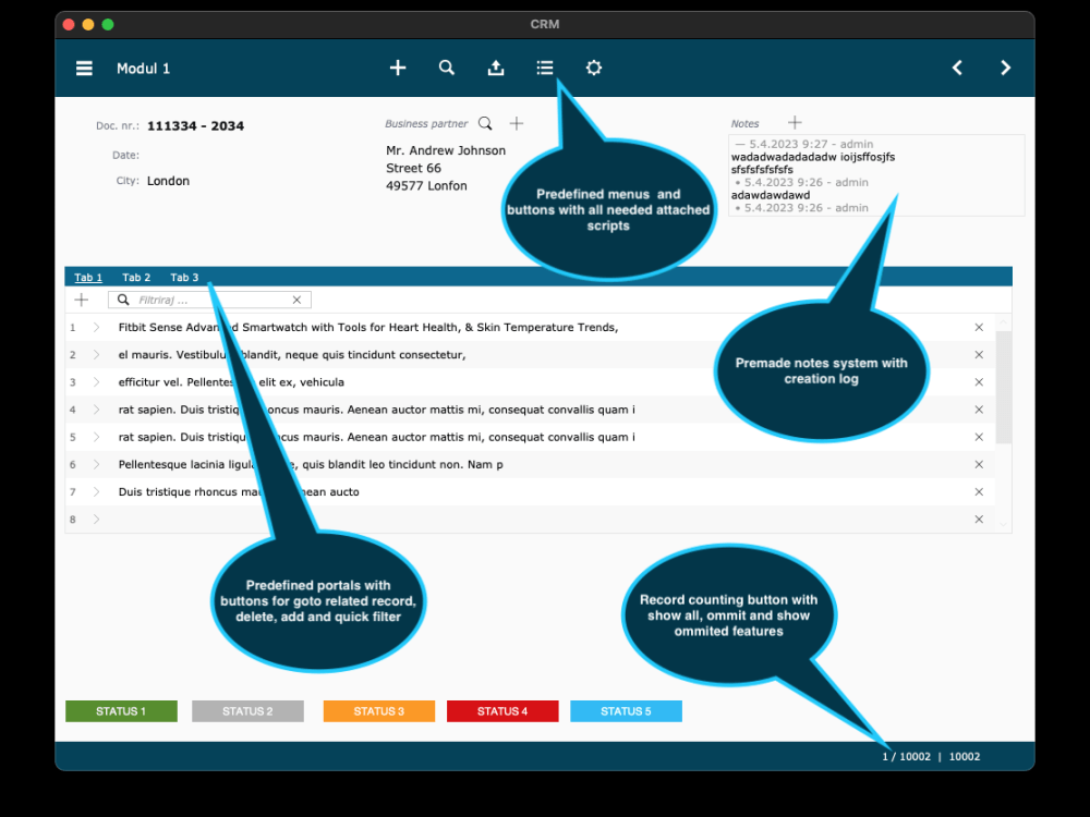 Filemaker template with essential layouts, navigation, multi-language UI | Upwork