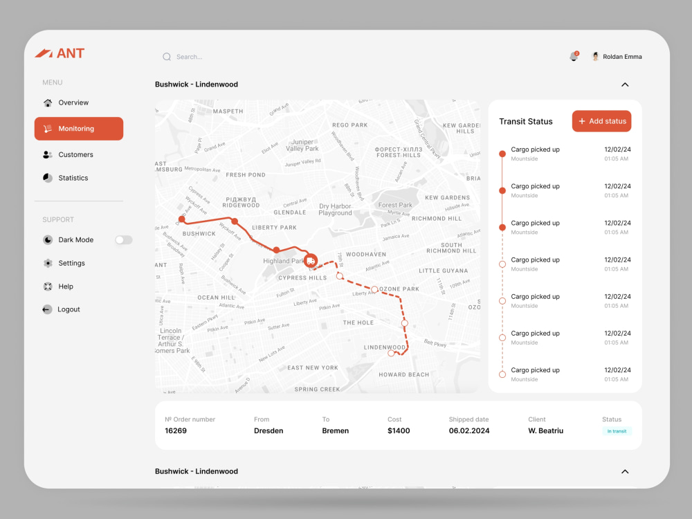 A CRM | Web App | Responsive design for Logistics | Driver App | Admin ...