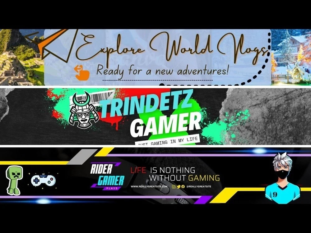 An fantastic youtube banner or logo for youtube | Upwork