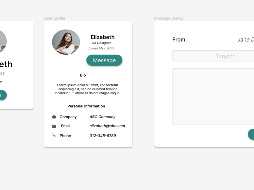 A simplify and minimalist user profile UI design in figma | Upwork