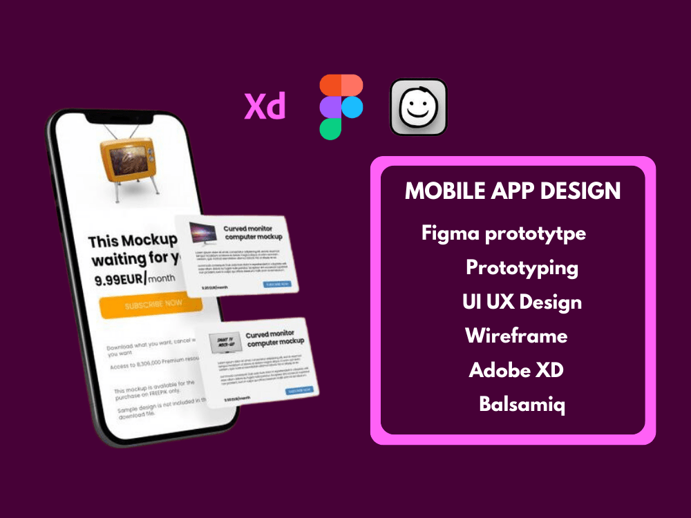 UX/UI design and interactive clickable prototype in Figma, Adobe XD ...