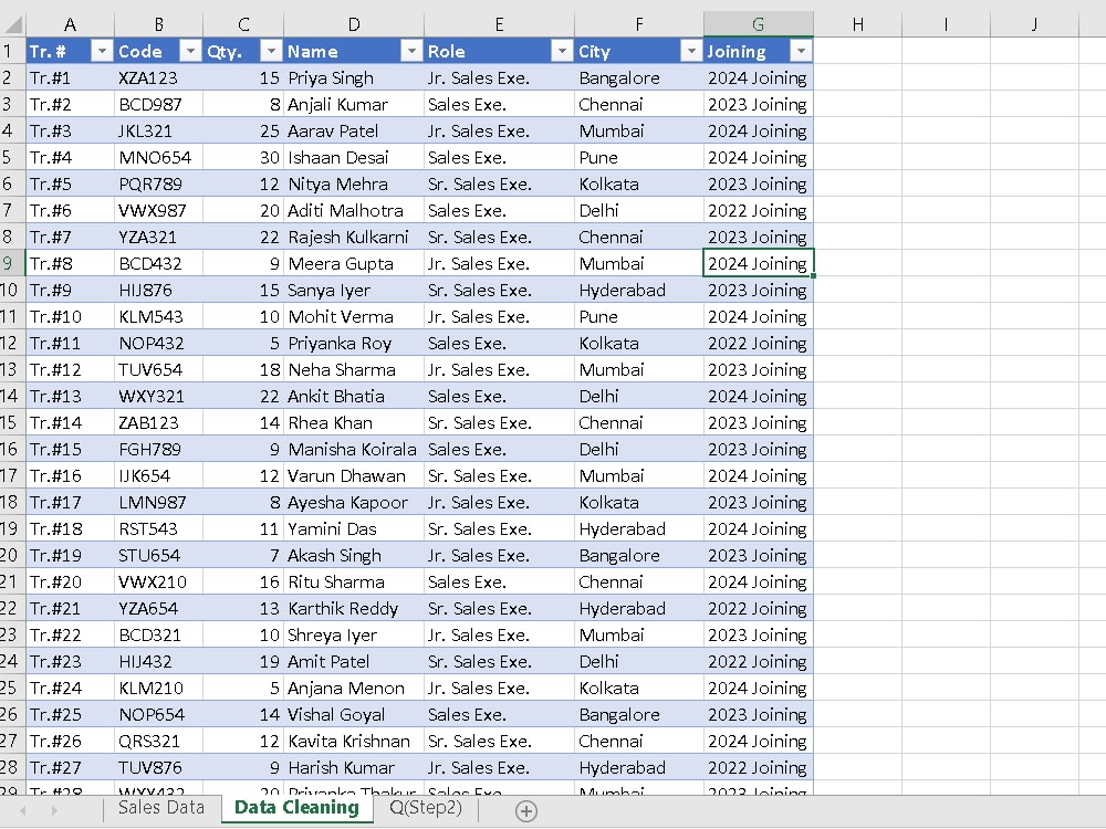 A organized and clean data on excel | Upwork