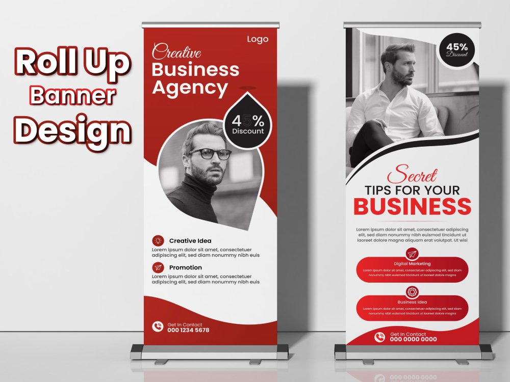 Roll up banner or pull up banner and pull up design | Upwork