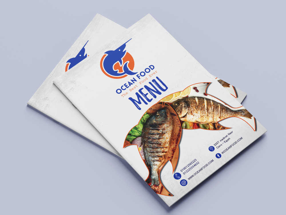 Menu design for your sea food restaurant using adobe indesign | Upwork