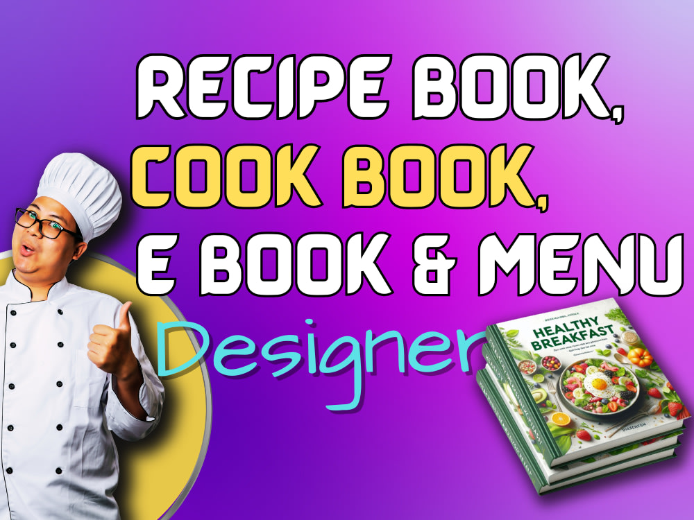 Modern recipe book/cookbook design, by a cookbook /restaurant menu ...